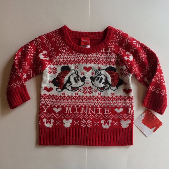 Disney | Shirts & Tops | New Mickey Minnie Mouse Christmas Sweater 2m ...